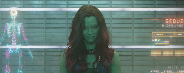 Sexy green Lady: Gamora (Zoe Saldana) blickt dem Betrachter tief in die Augen auf neuem Poster ...
